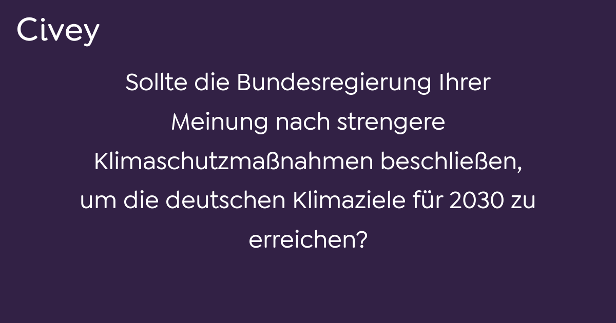 Civey-Umfrage: Sollte die Bundesregierung Ihrer Meinung nach strengere ... Civey-Umfrage: Sollte die Bundesregierung Ihrer Meinung nach strengere ...